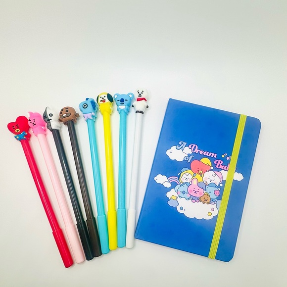 bt21 | Office | Bt2 Bts On Cloud Lined Notebook Bts Pen Set Stationary ...